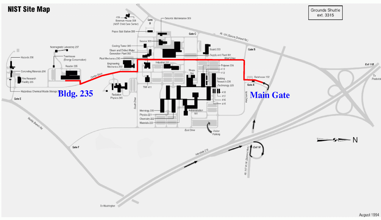 Nist Gaithersburg Campus Map Nist Gaithersburg Campus Map